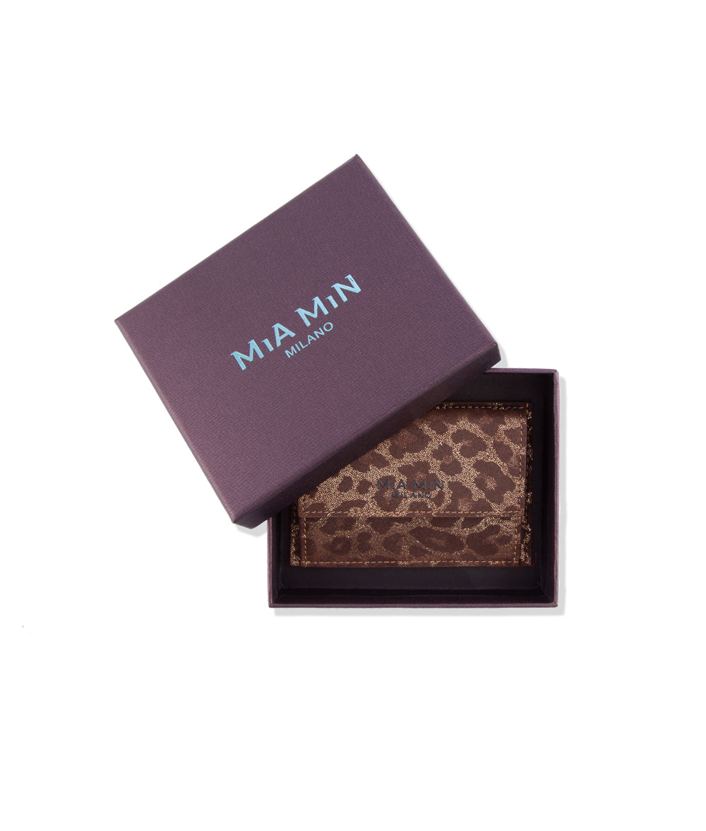 PICCOLO LEO - fine card case made of genuine lambskin with leo pattern ...